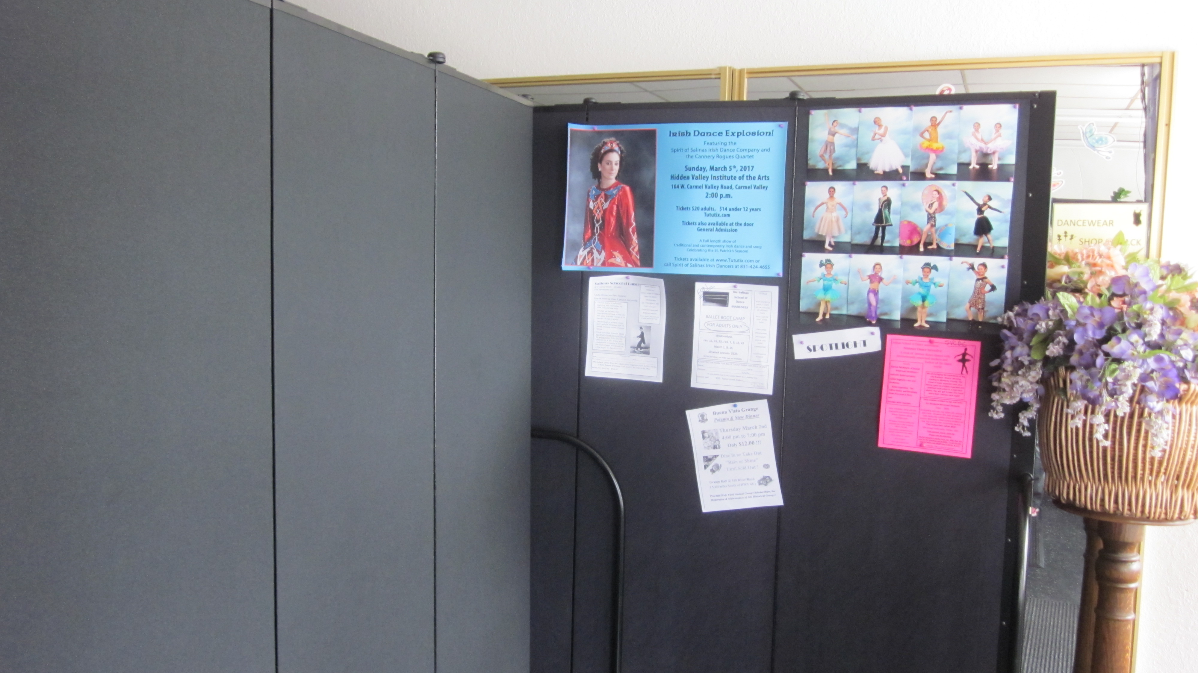 Dance Studio Bulletin Board Ideas | Screenflex Temporary Walls
